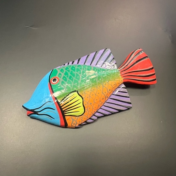 Jewelry | Vintage Handpainted Wood Fish Brooch Pin | Poshmark